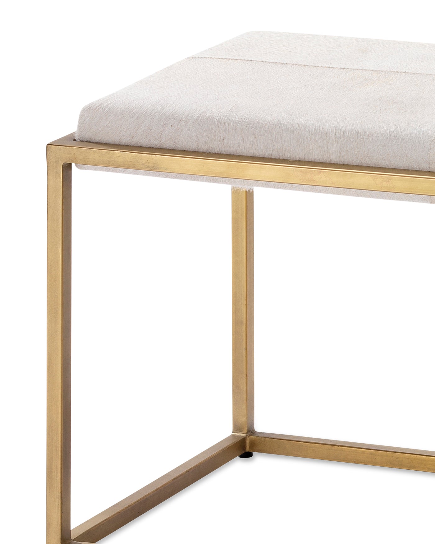 Shelby Hide Metal Bench - White
