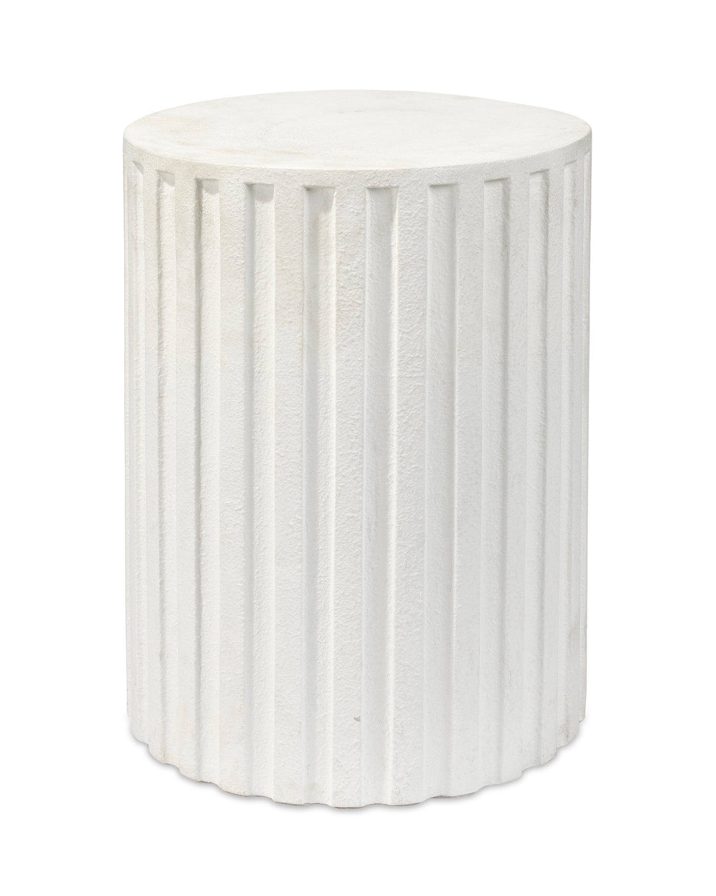 Fluted Column Side Table White