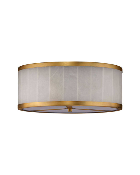 Large Upsala Alabaster Flush Mount Ceiling Light - White